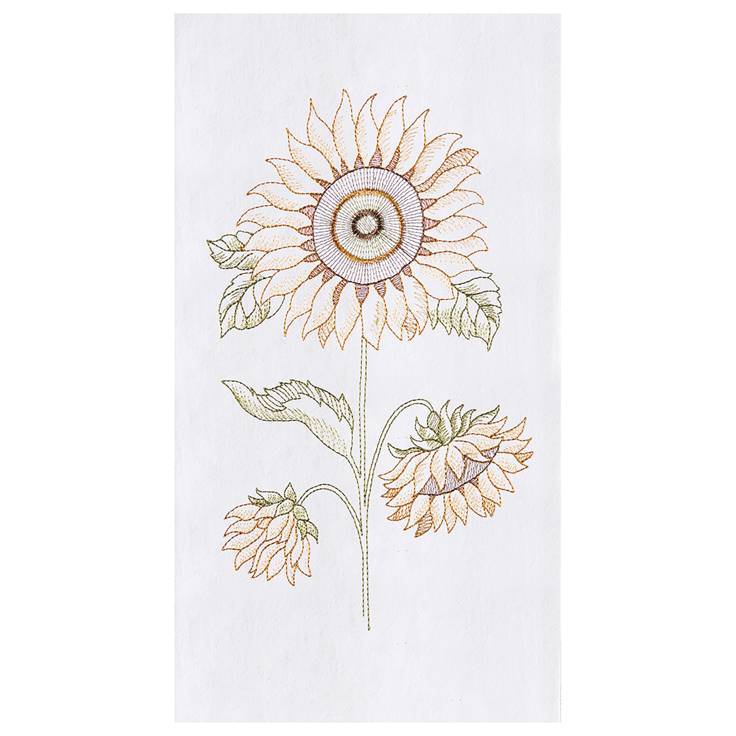 C&F Home Sunflower Flour Sack Kitchen Towel Decor Decoration 18" x 27" White