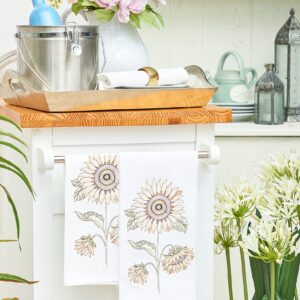 C&F Home Sunflower Flour Sack Kitchen Towel Decor Decoration 18" x 27" White