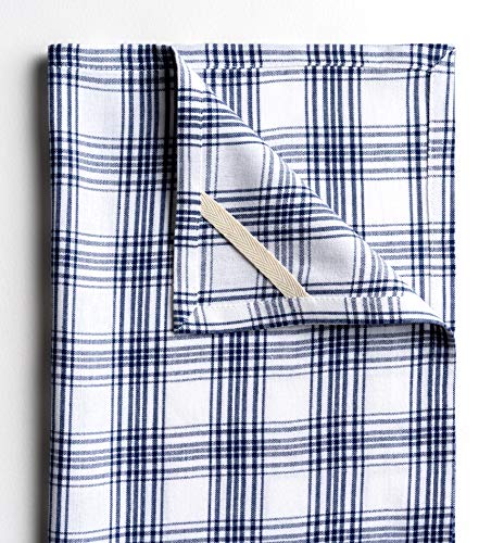 Calicot Dish Cloth 100% Cotton 20 Inch x 27.5 Inch Quick Qrying Kitchen Towel Easter for Hotel Quality, Dining, Kitchen, Parties & Tea (Blue Checks)