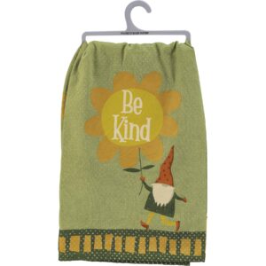 Primitives by Kathy Dish Towel Gnome Be Kind, Green