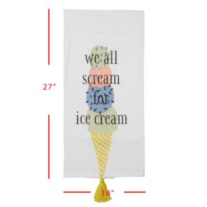 Foreside Home and Garden We All Scream for Ice Cream Multi Cotton Tea Towel