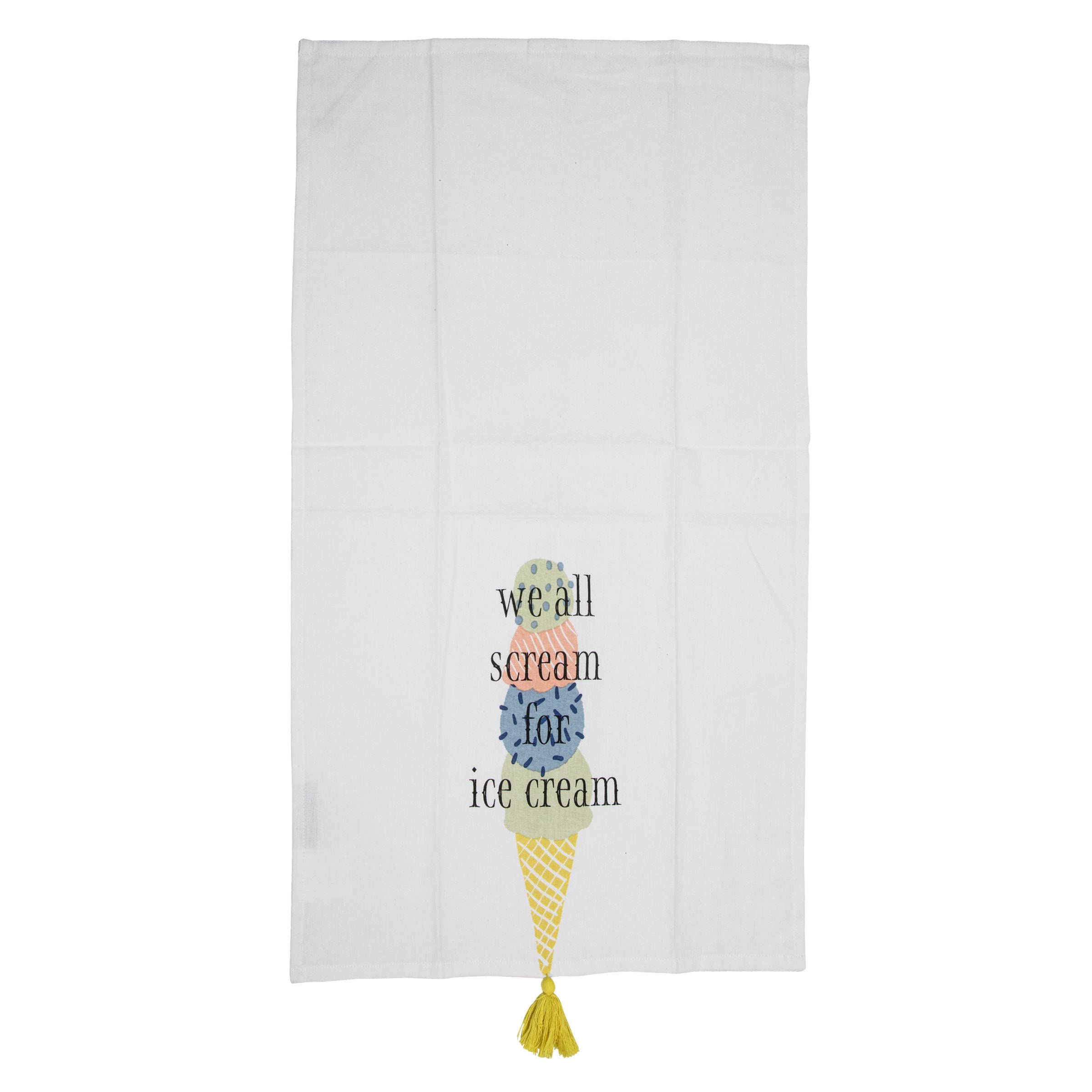 Foreside Home and Garden We All Scream for Ice Cream Multi Cotton Tea Towel