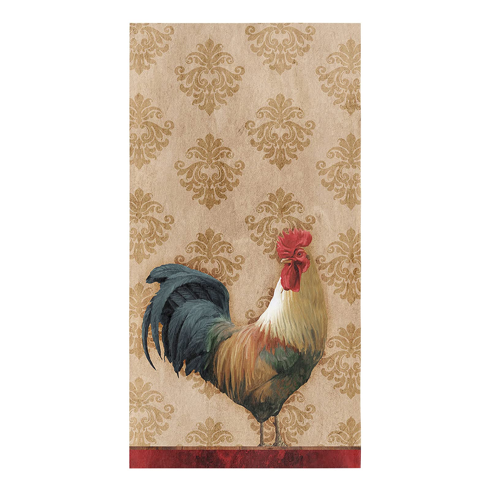 Kitchen Dish Towels 1 Pack-Super Absorbent Soft Microfiber,Farm Rooster Vintage Pattern Cleaning Dishcloth Hand Towels Tea Towels for Kitchen Bathroom Bar