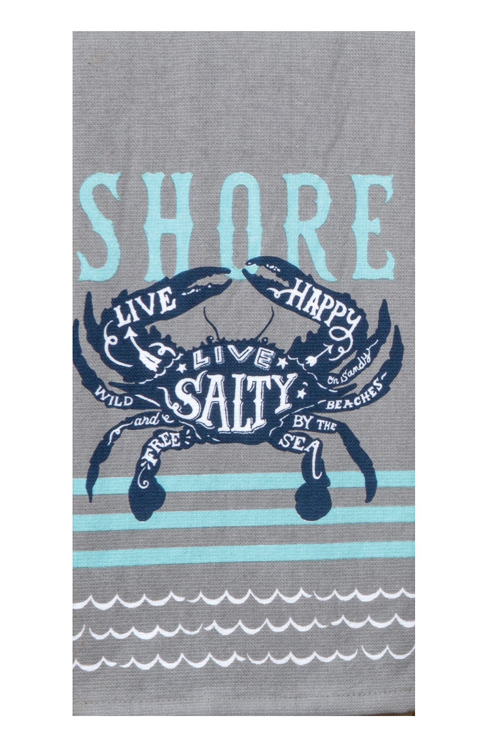 Kay Dee Designs Live Salty Crab DP Dish Towel, 16 x26, Various