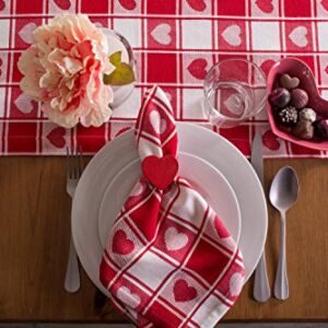 DII Valentine's Day Table Top Collection, Table Runner, 14x72, Checkered Heart