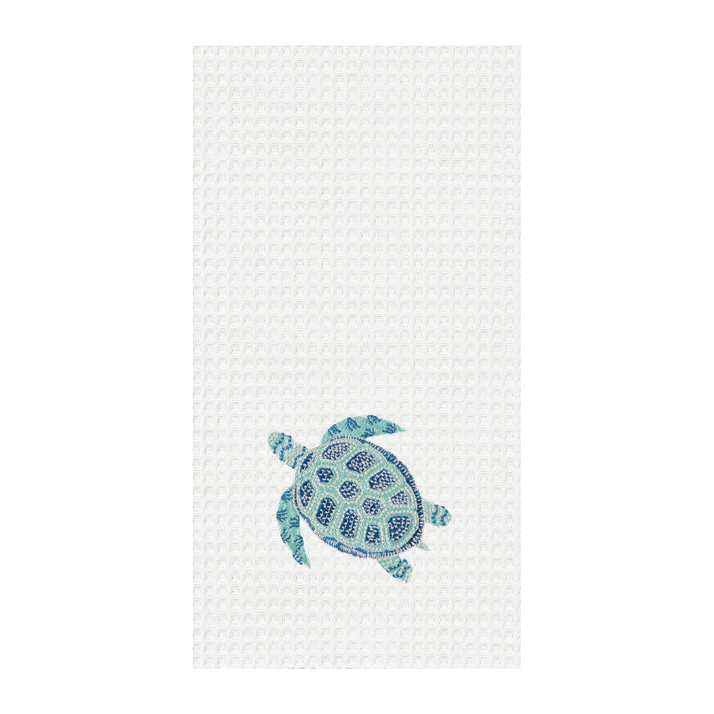 C&F Home Turtle Cotton Waffle Weave Kitchen Towel Decor Decoration 18" x 27" White