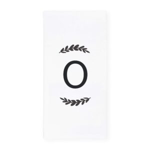 the cotton & canvas co. personalized single monogram initial o soft absorbent kitchen tea towel, flour sack towel, dish cloth