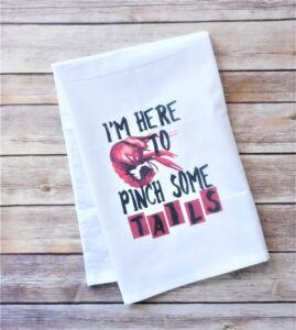 kitchen dish towel - flour sack towel - crawfish boil