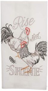 kay dee designs farmer's market rooster embroidered flour sack kitchen towel, 17.5" x 28", various