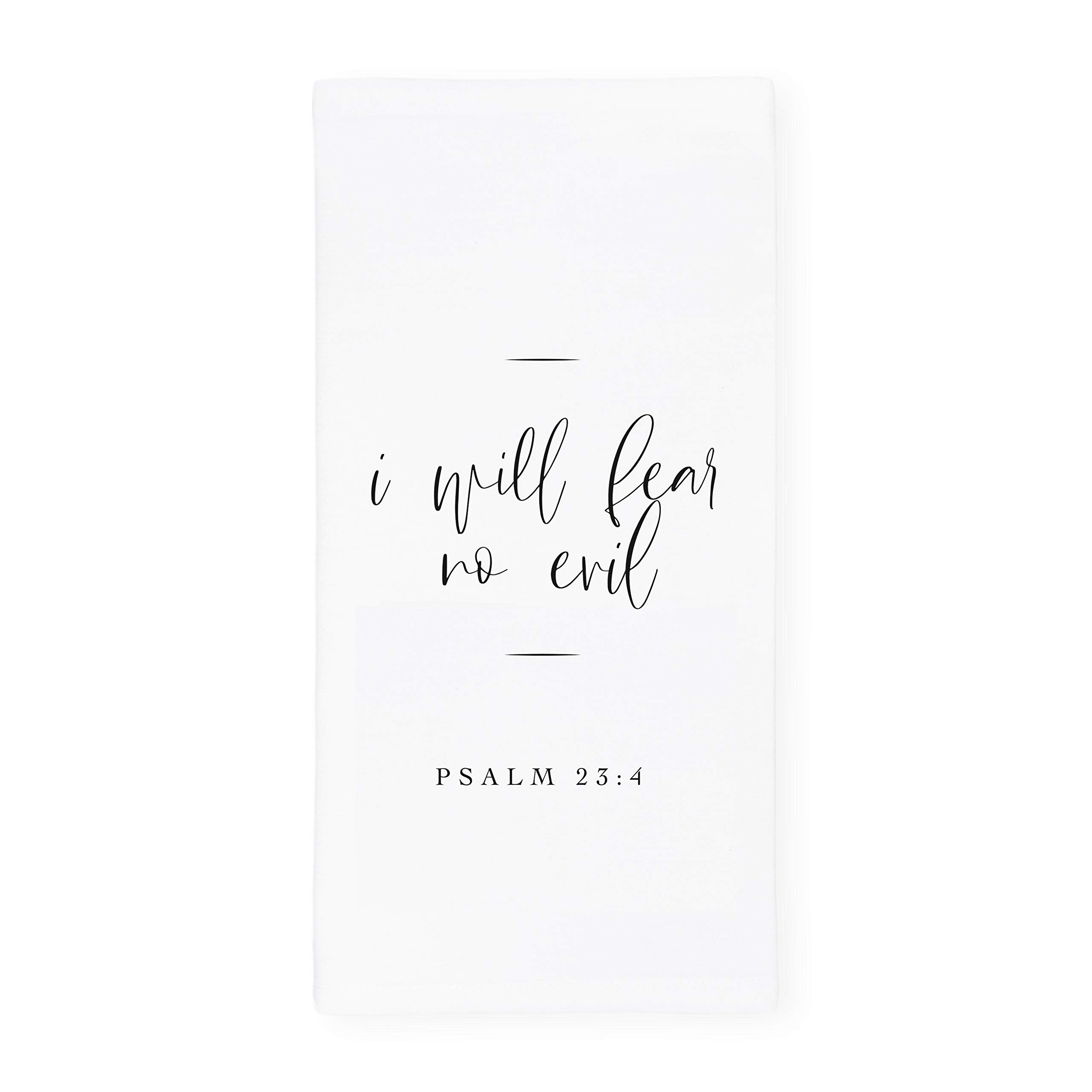 The Cotton & Canvas Co. I Will Fear No Evil, Psalm 23:4 Scripture, Bible, Religious, Soft and Absorbent Tea Towel, Flour Sack Towel and Dish Cloth