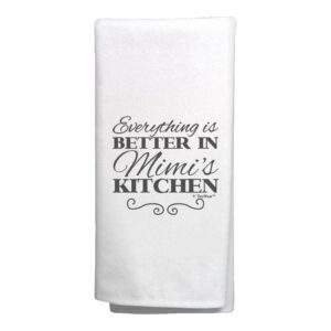 thiswear mimi gifts from grandchildren everything is better in mimi's kitchen mimi presents kitchen tea towel white