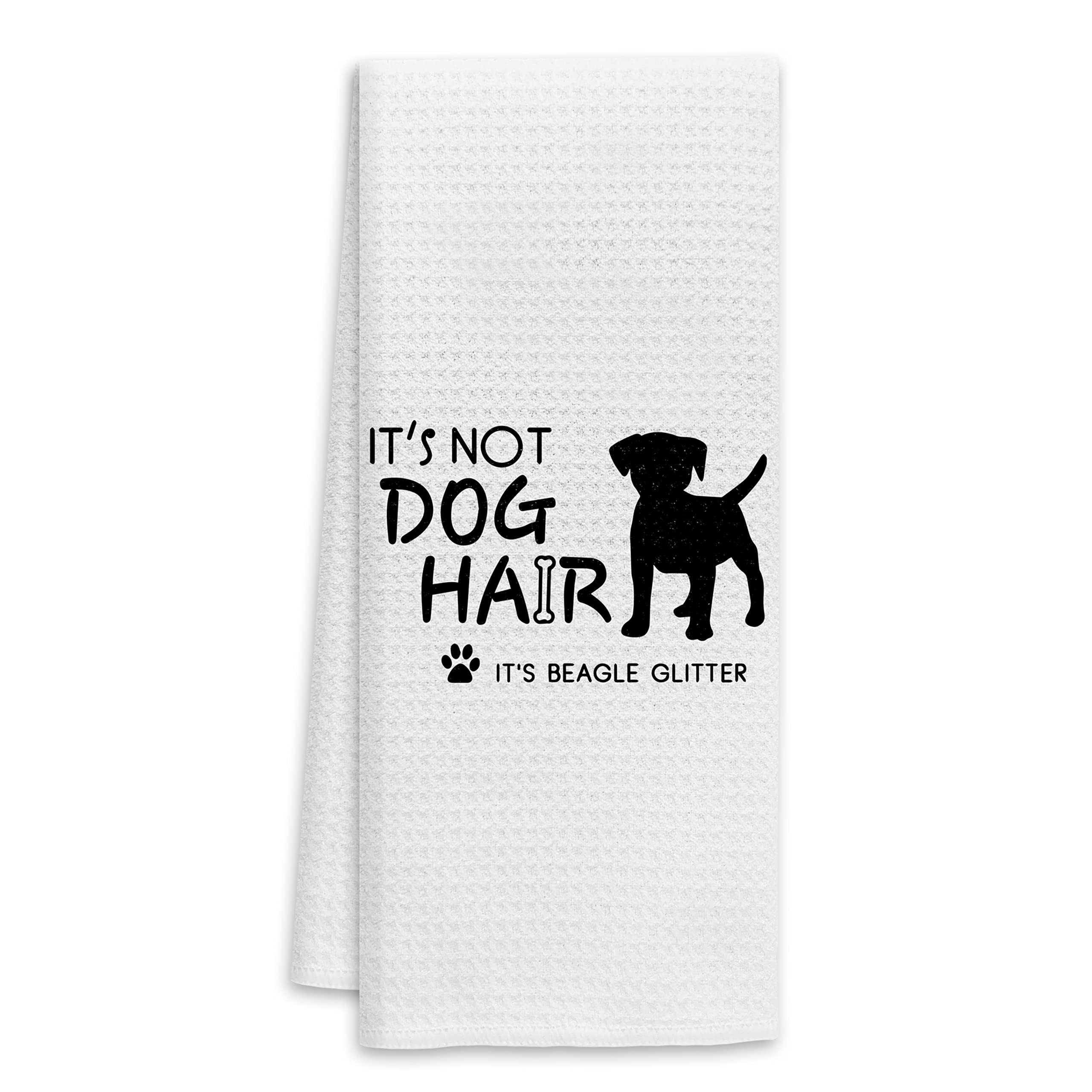 It’s Not Dog Hair It’s Beagle Glitter Funny Black Dog Quote Bath Towel,Dog Lovers Gifts Decorative Towel,Dog Mom Girls Gifts