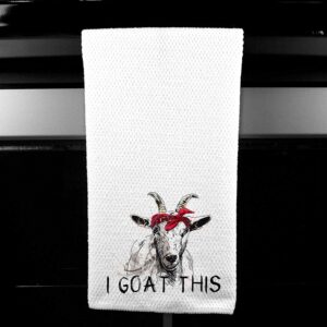 I Goat This, Red Bandana Funny Farm Kitchen Tea Towel Gift for Her