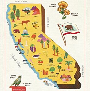 Cavallini & Co. California Map Tea Towel