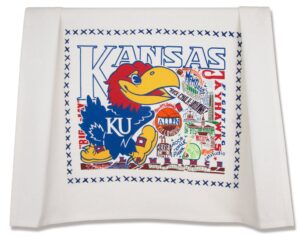 catstudio dish towel, university of kansas jayhawks hand towel - collegiate kitchen towel for kansas fans for graduation, game day, students & alums