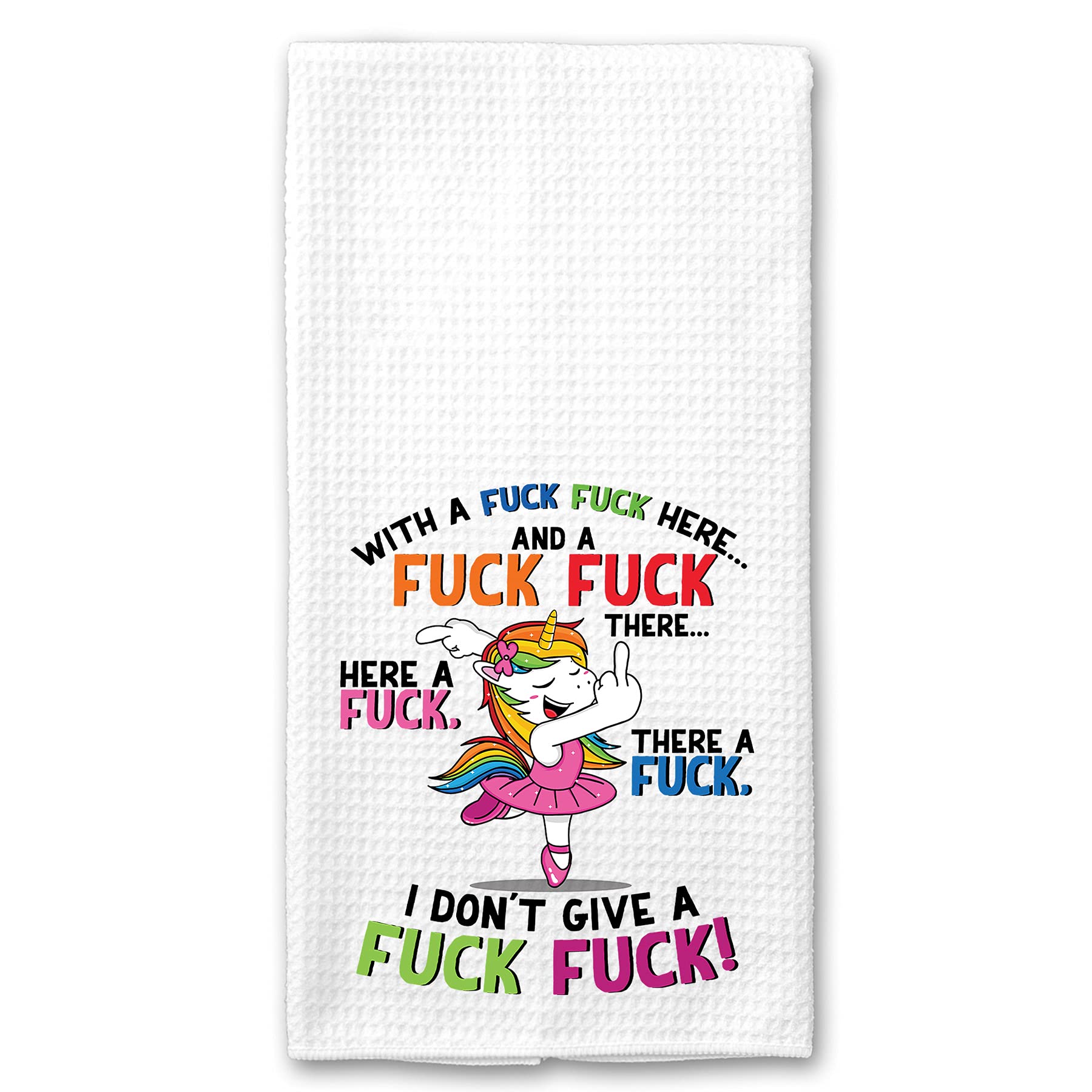 Funny F*ck Unicorn Farmer Song Microfiber Tea Towel Kitchen Linen Adult Theme Gift for Her