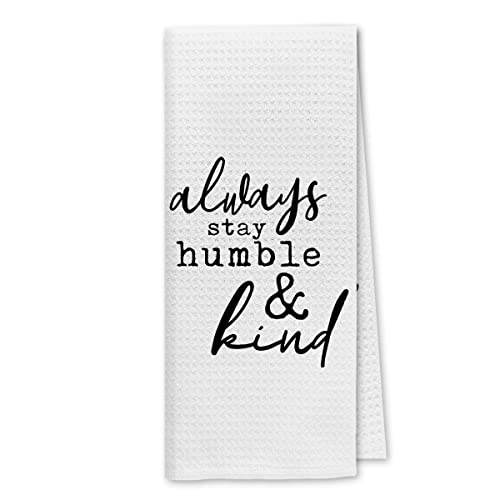 Dibor Christian Bible Verse Kitchen Towels Dish Towels Dishcloth,Always Stay Humble and Kind Decorative Absorbent Drying Cloth Hand Towels Tea Towels for Bathroom Kitchen,Christian Girls Women Gifts