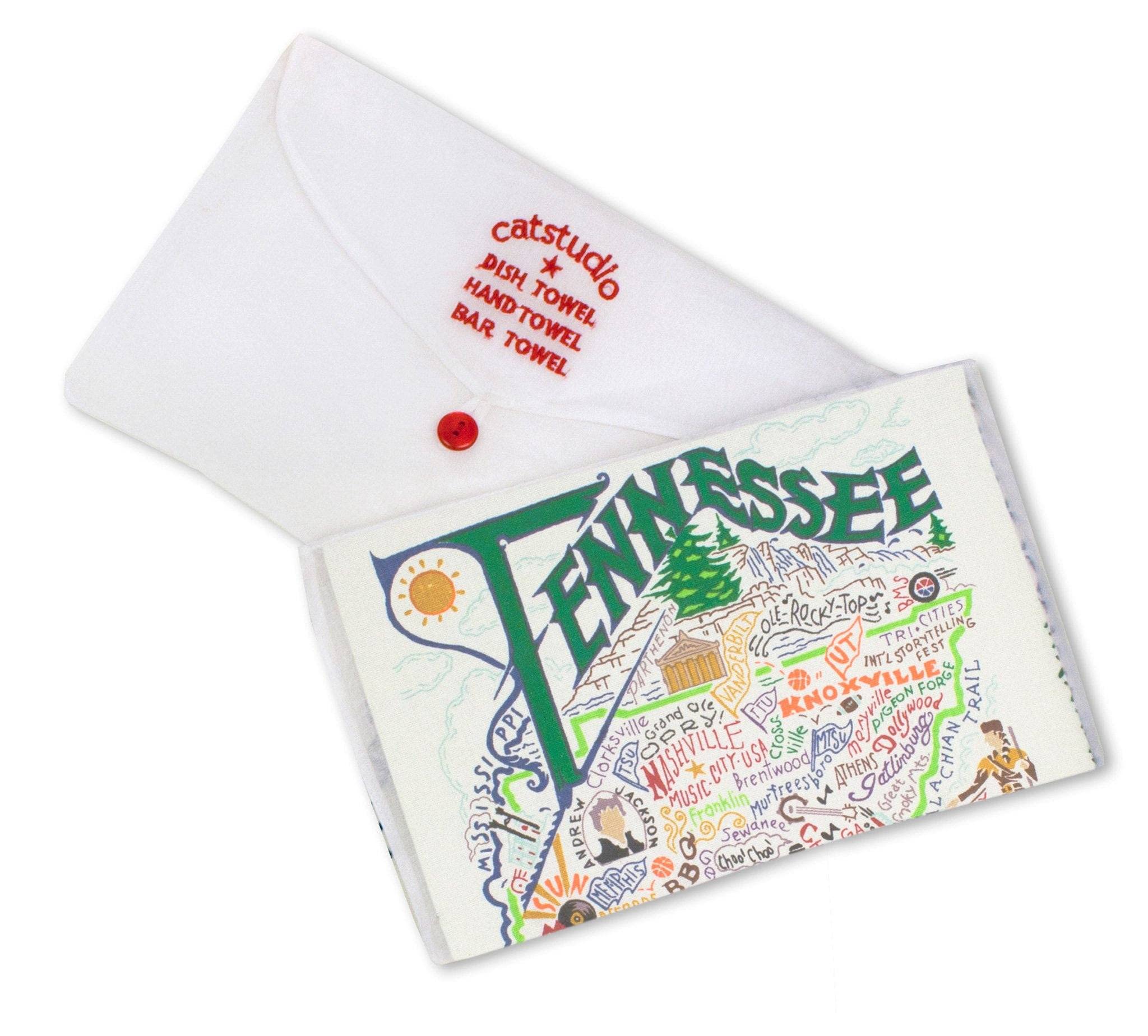 Catstudio Tennessee Dish Towel - U.S. State Souvenir Kitchen and Hand Towel with Original Artwork - Perfect Tea Towel for Tennessee Lovers, Travel Souvenir