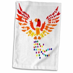 3D Rose TWL_244594_1" Fun Colorful Phoenix Rising Abstract Art Towel, 15" x 22", Multicolor