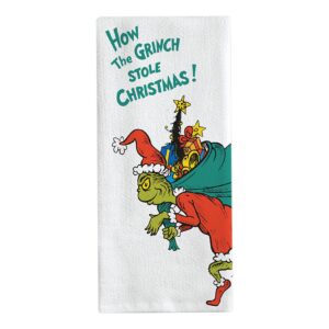 Bioworld Dr. Seuss How The Grinch Stole Christmas Animated Movie White Kitchen Towel