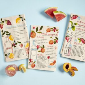 Mud Pie Peach Drink Recipe Towels, 26" x 16 1/2"