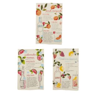 Mud Pie Peach Drink Recipe Towels, 26" x 16 1/2"