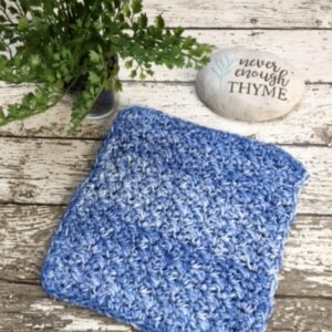 Handmade Cotton Kitchen Dish Cloths Blues Blue Set of 3 Eco Friendly Wash Cloths Reusable Dishcloths