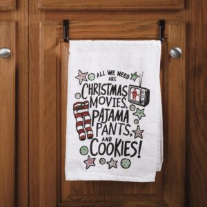 Primitives by Kathy Kitchen Dish Towel - 109659 Christmas Movies Pajama Pants and Cookies