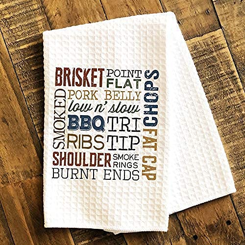 CANARY ROAD Custom Waffle Weave Dish Towel | Personalized Kitchen Towel | Men Grilling Gift | Wedding Gift | Personalized Dish Towel | Barbecue Gift | Mens Kitchen Gift