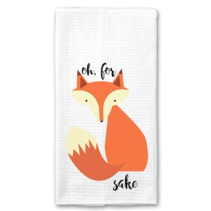 oh for fox sake funny saying microfiber kitchen towel gift for her