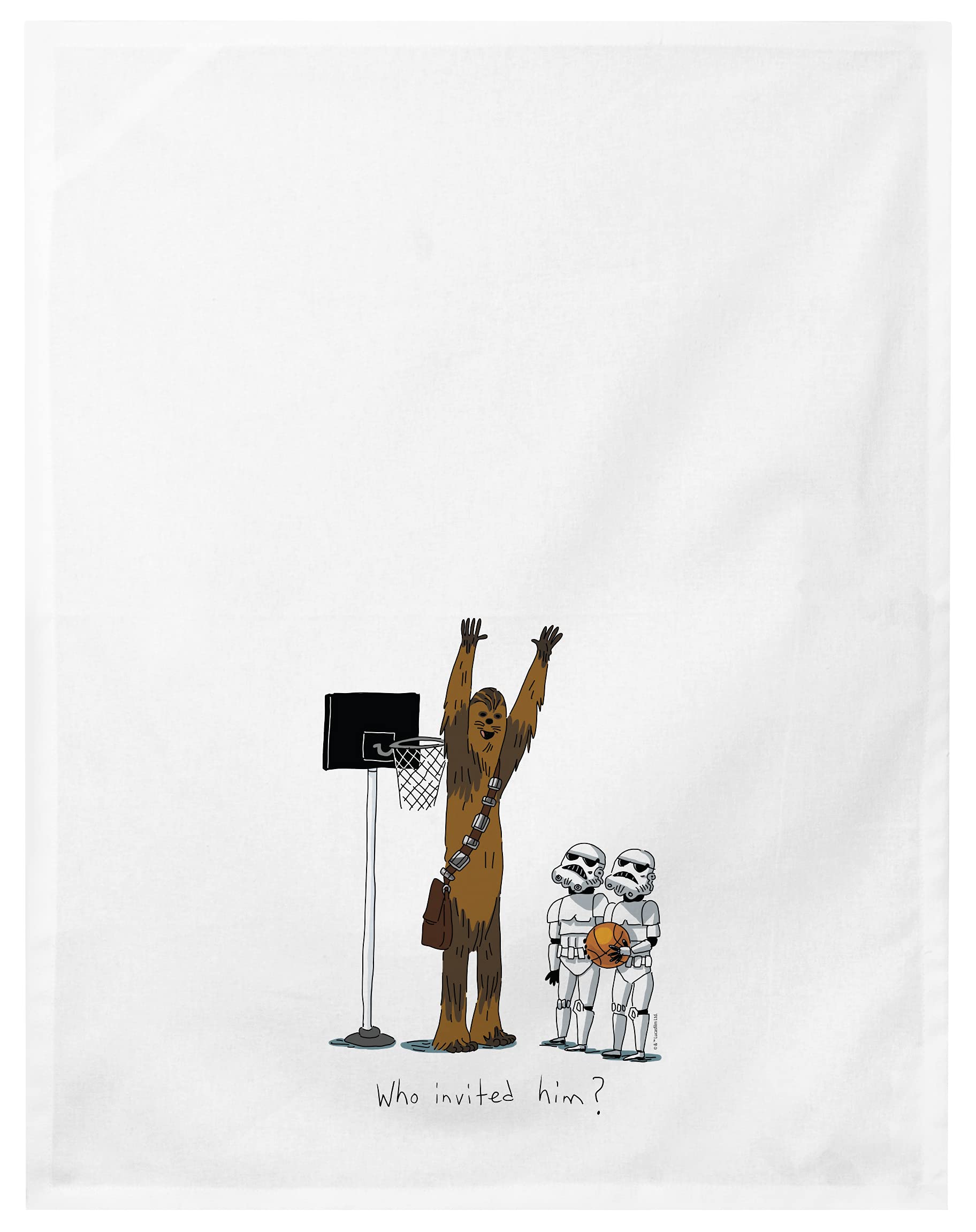 Bioworld Star Wars Chewbacca and Stormtrooper Play Basketball Dish Towels