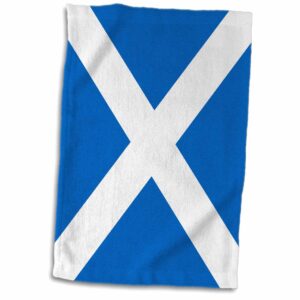 3d rose flag of scotland-scottish blue with white saint andrews cross saltire-scots uk united kingdom towel, 15" x 22", multicolor