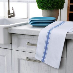 Utopia Towels 12PK Dish Towel Blue &12PK Flour Sack White