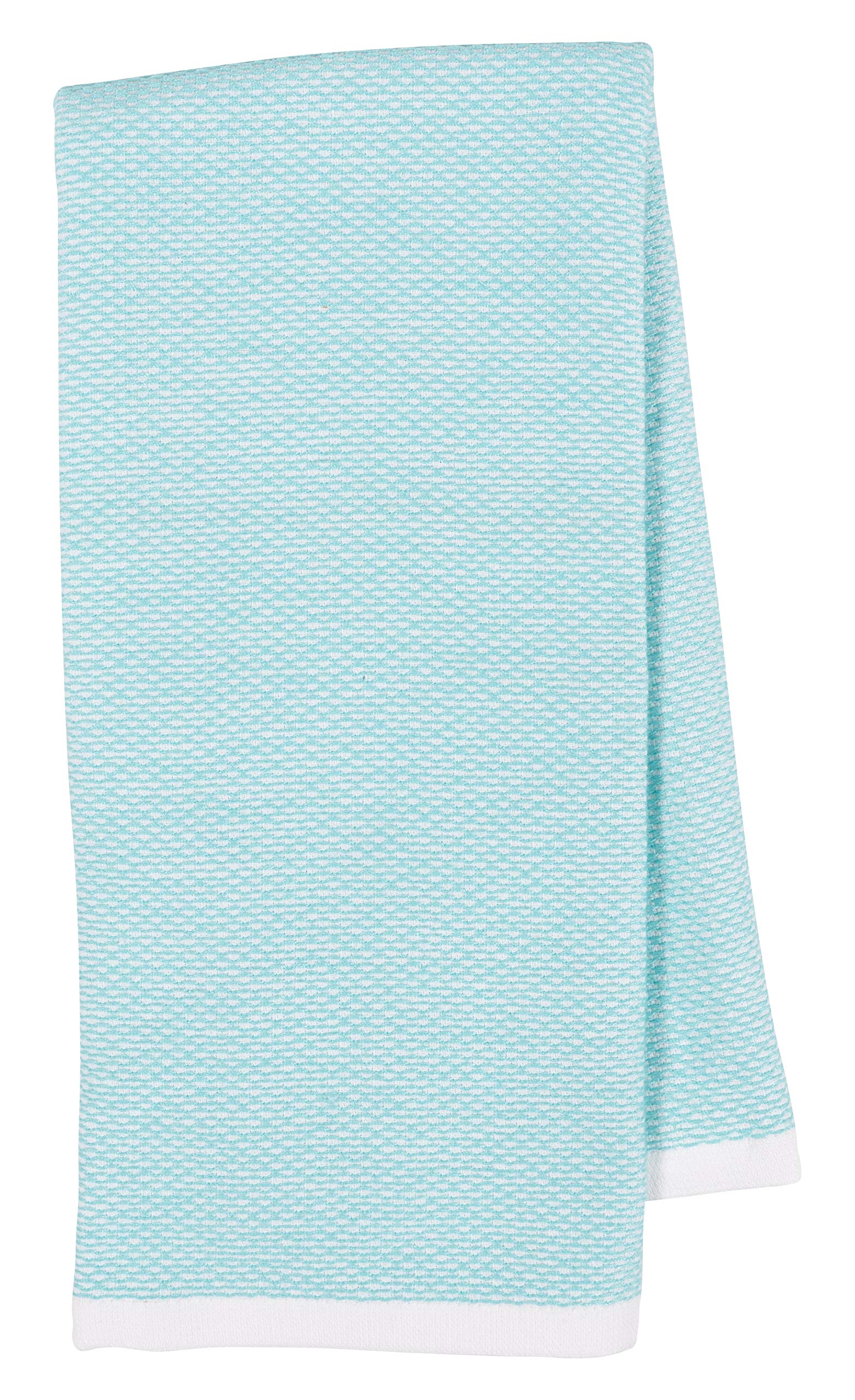 Reversible Terry Web Kitchen Towels | Set of 6 18 x 28 Inch Absorbent, Durable, Beautiful, and Luxuriously Soft Kitchen Towels | Perfect for Kitchen Spills, Cleaning, and Drying Your Hands - Aqua