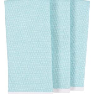 Reversible Terry Web Kitchen Towels | Set of 6 18 x 28 Inch Absorbent, Durable, Beautiful, and Luxuriously Soft Kitchen Towels | Perfect for Kitchen Spills, Cleaning, and Drying Your Hands - Aqua