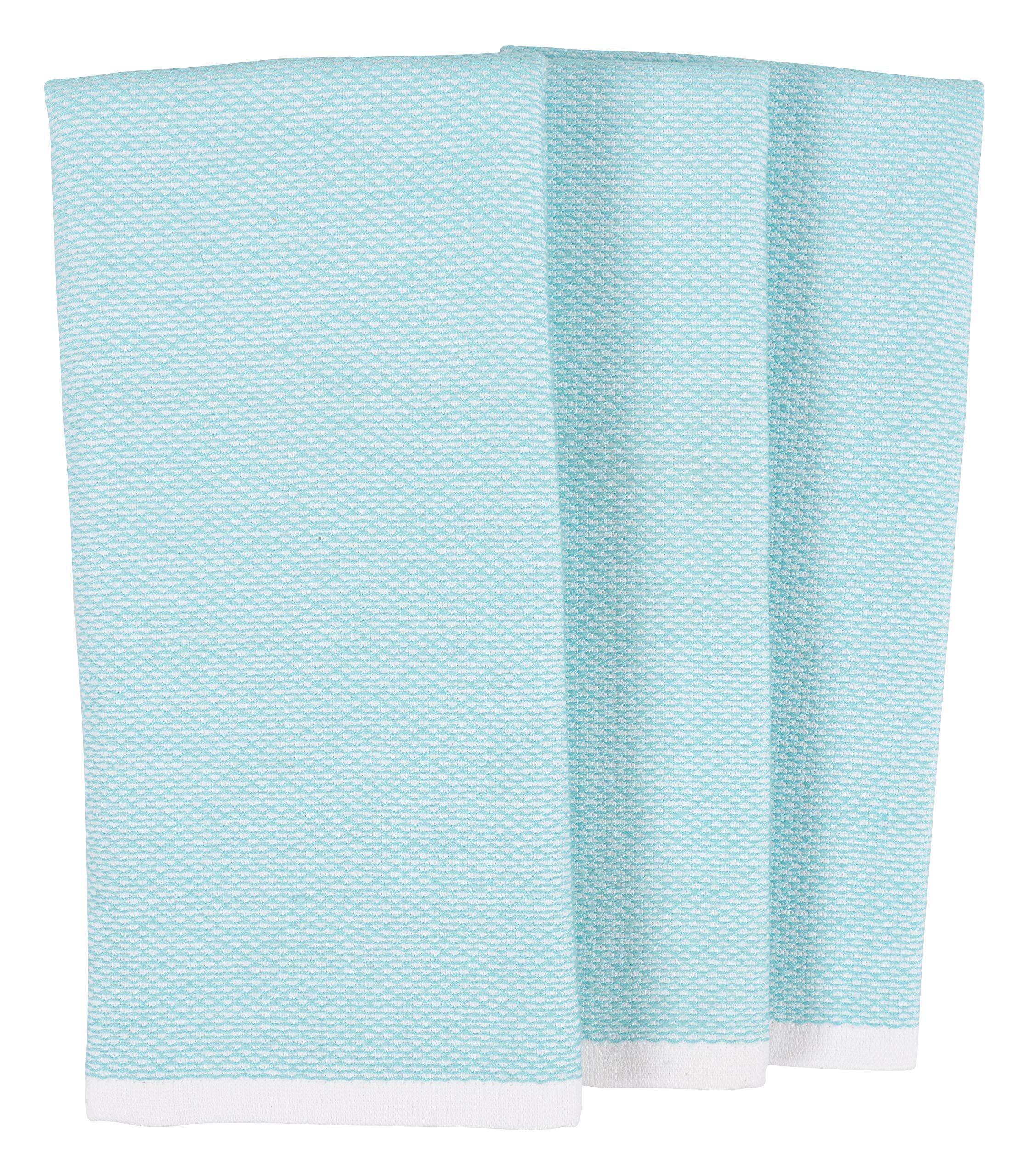 Reversible Terry Web Kitchen Towels | Set of 6 18 x 28 Inch Absorbent, Durable, Beautiful, and Luxuriously Soft Kitchen Towels | Perfect for Kitchen Spills, Cleaning, and Drying Your Hands - Aqua