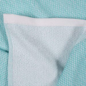 Reversible Terry Web Kitchen Towels | Set of 6 18 x 28 Inch Absorbent, Durable, Beautiful, and Luxuriously Soft Kitchen Towels | Perfect for Kitchen Spills, Cleaning, and Drying Your Hands - Aqua