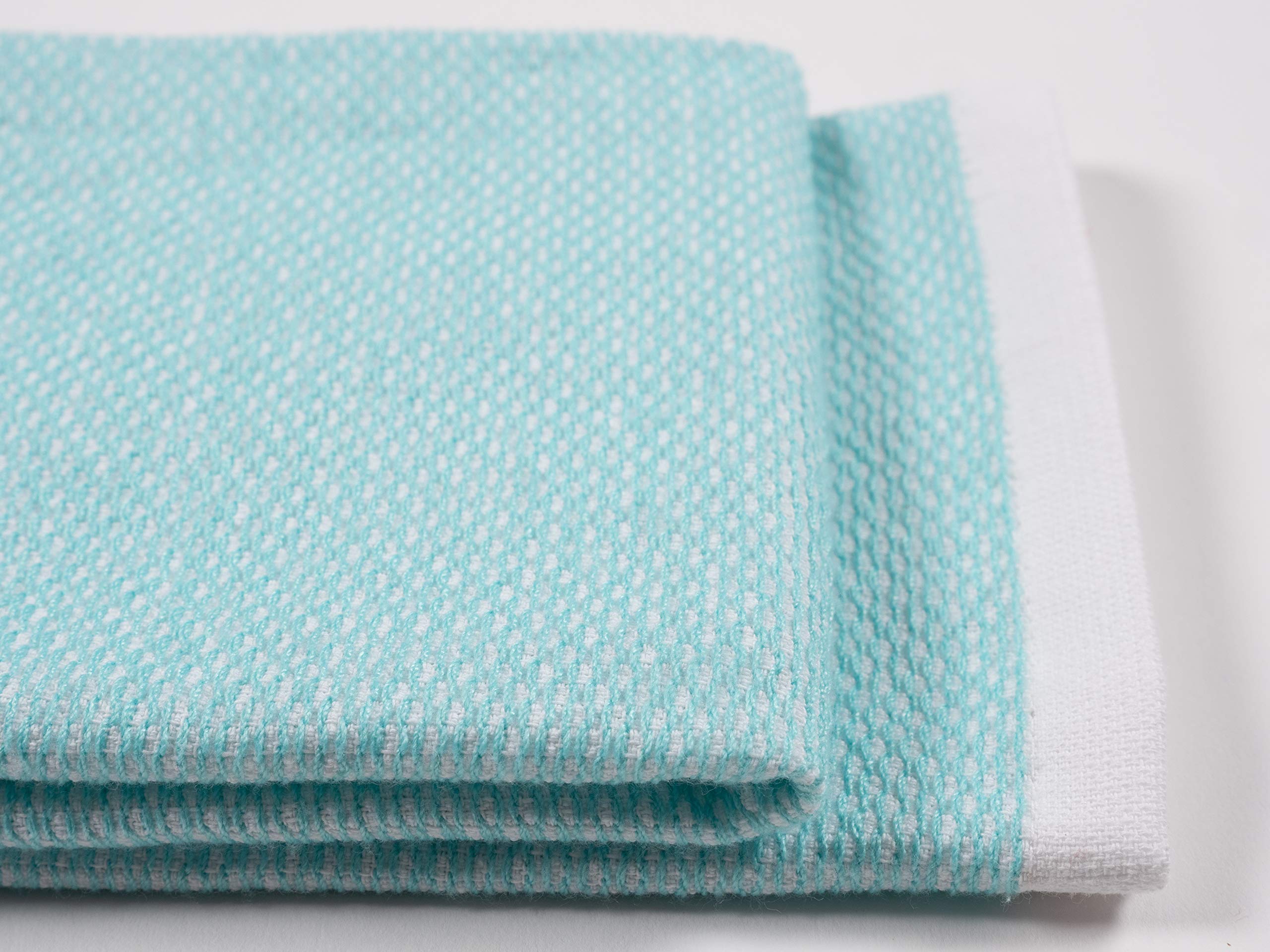 Reversible Terry Web Kitchen Towels | Set of 6 18 x 28 Inch Absorbent, Durable, Beautiful, and Luxuriously Soft Kitchen Towels | Perfect for Kitchen Spills, Cleaning, and Drying Your Hands - Aqua