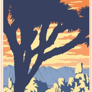 Lantern Press Joshua Tree National Park, California, Lithograph (12x18 Art Print, Travel Poster Wall Decor)