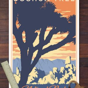 Lantern Press Joshua Tree National Park, California, Lithograph (12x18 Art Print, Travel Poster Wall Decor)