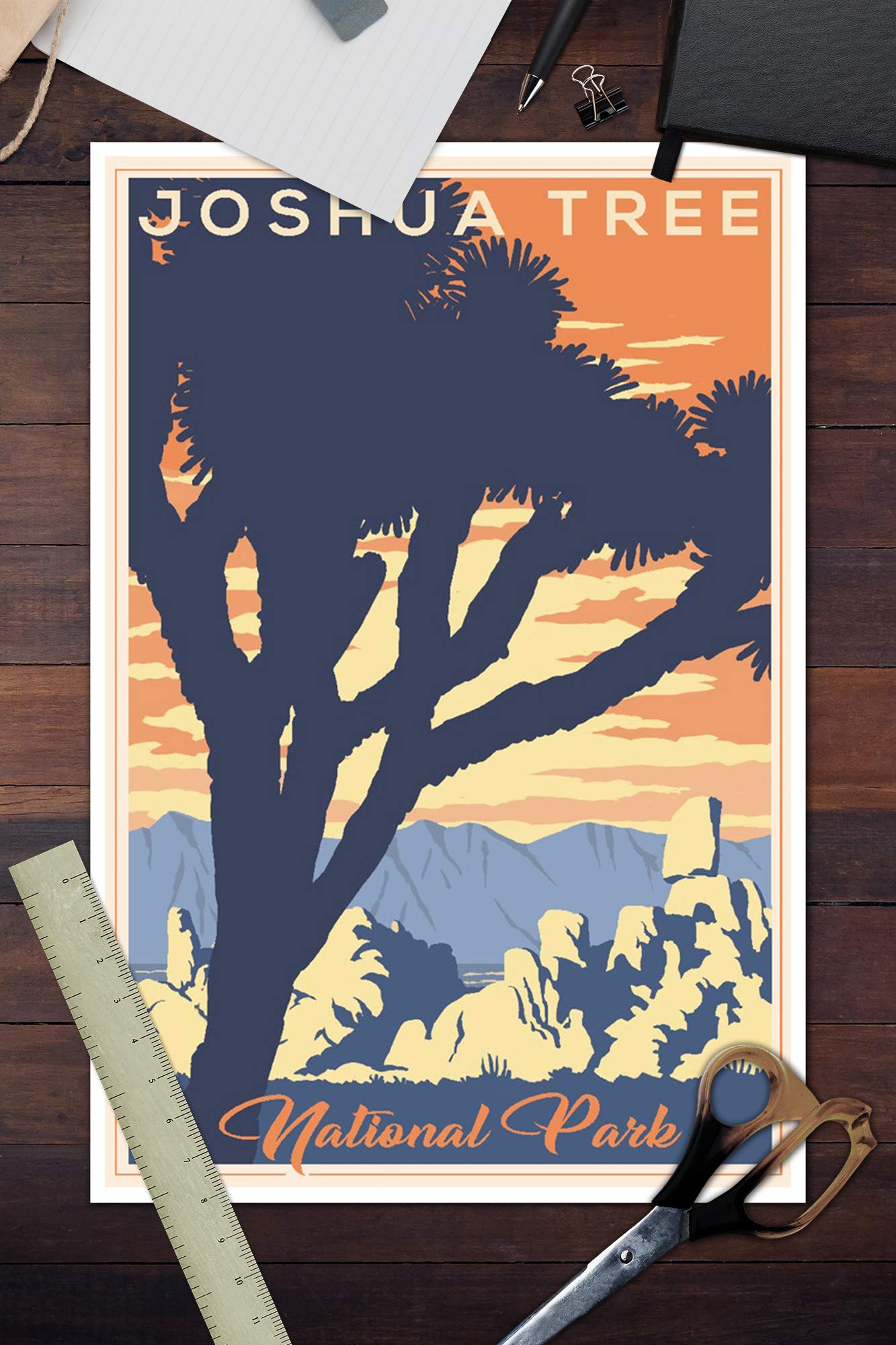 Lantern Press Joshua Tree National Park, California, Lithograph (12x18 Art Print, Travel Poster Wall Decor)