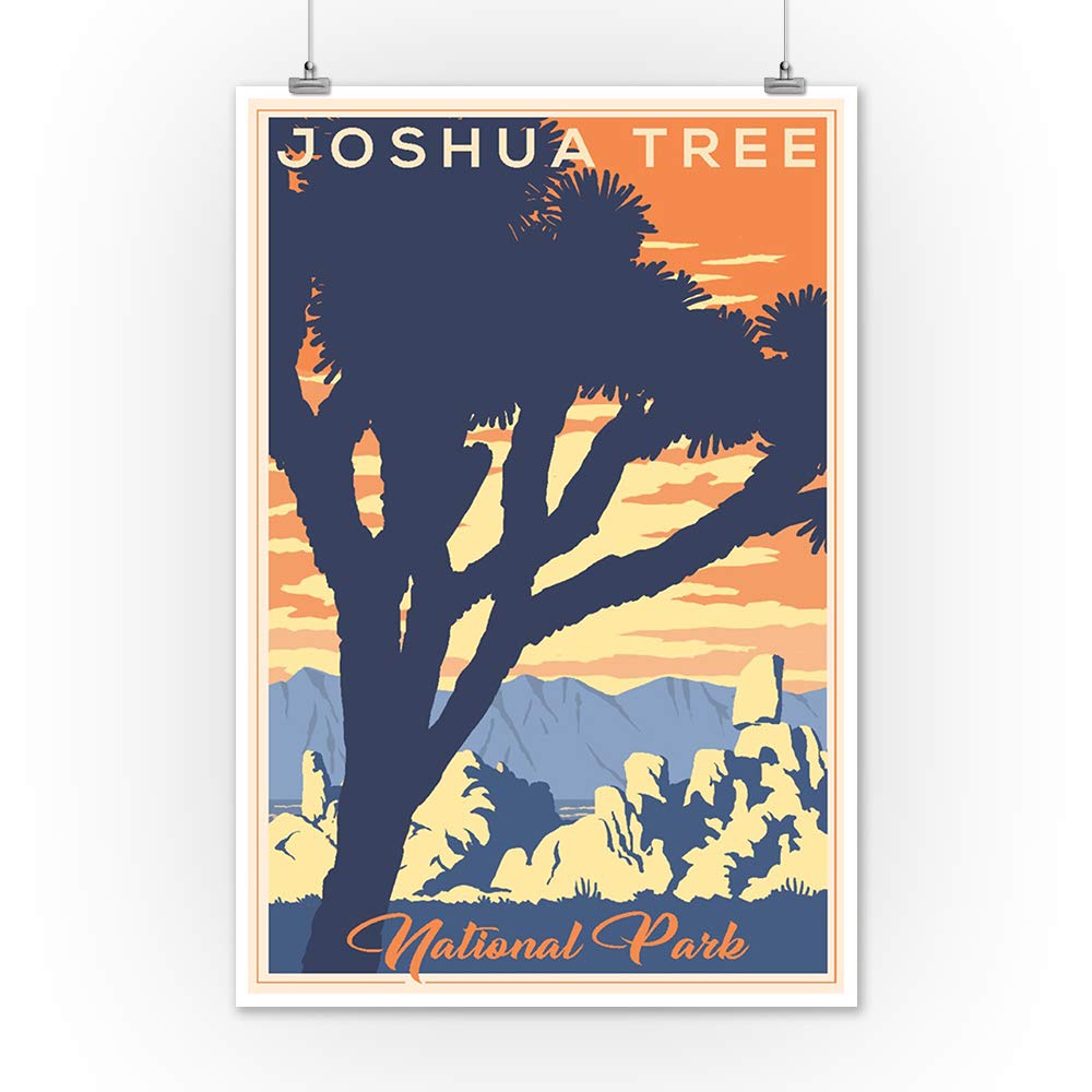 Lantern Press Joshua Tree National Park, California, Lithograph (12x18 Art Print, Travel Poster Wall Decor)