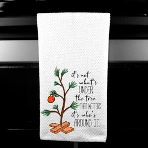 It's Not What's Under the Tree Kitchen Towel Holiday Home Decor Microfiber