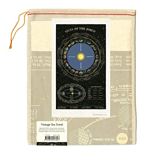 Cavallini Papers & Co. Zodiac Chart Tea Towel, Multi