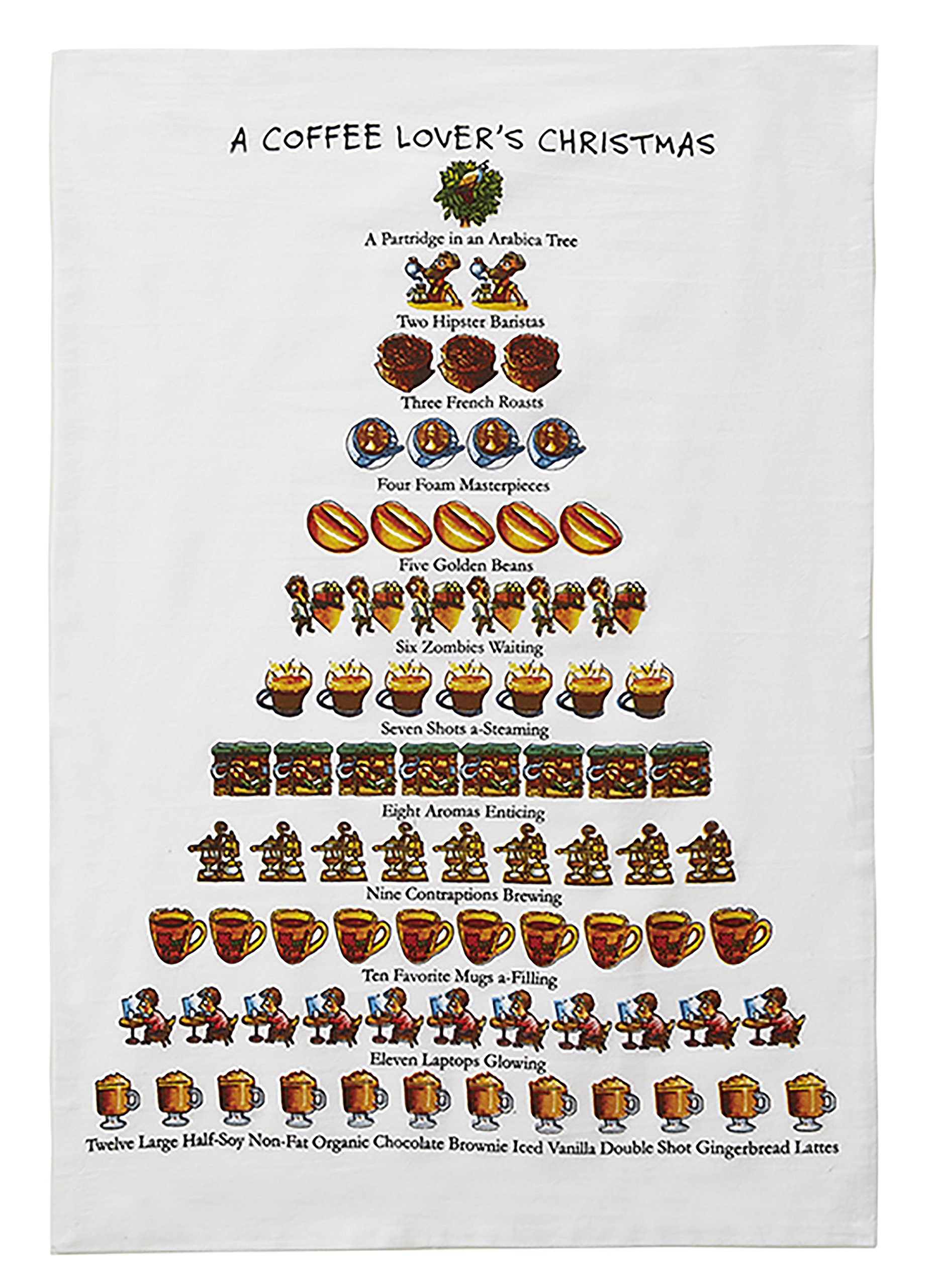 Mistletoe & Co. A Coffee Lover's Christmas Kitchen Towel, 18" x 26"