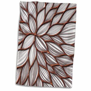 3dRose Glam Bronze Faux Metal Close Up of A Flower - Towels (twl-239895-1)