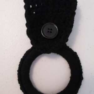 Crocheted Hanging Dish Towel Holder - Black