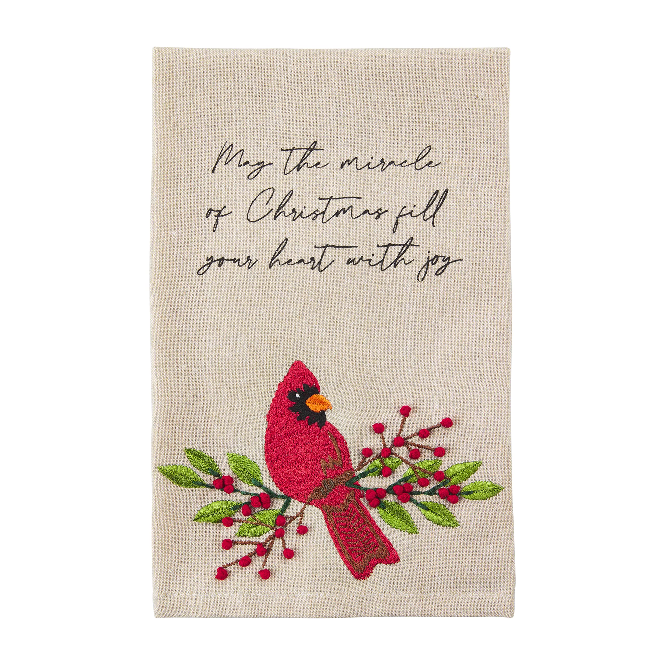 Mud Pie French Knot Towel, Cardinal Small