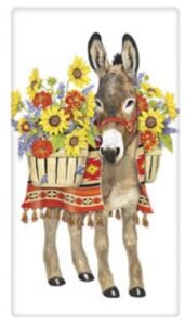 mary lake thompson bt331 donkey sunflower cotton flour sack kitchen towel