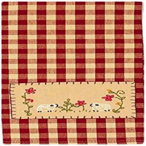 home collection by raghu two sheep barn and nutmeg towel, 18 x 28", red set of 2